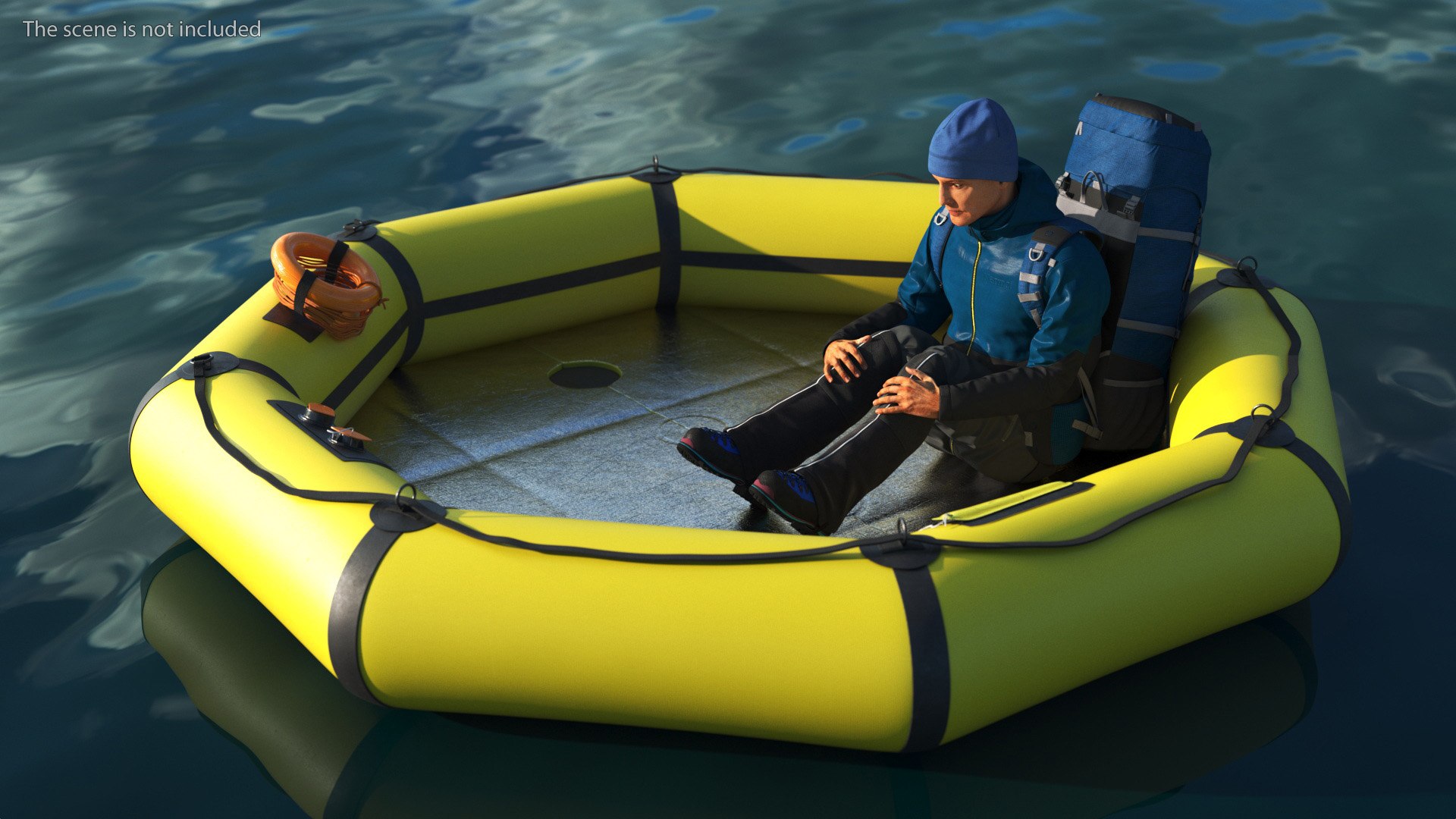 3D Advanced Life Raft With Tourist Inside Model - TurboSquid 2302294