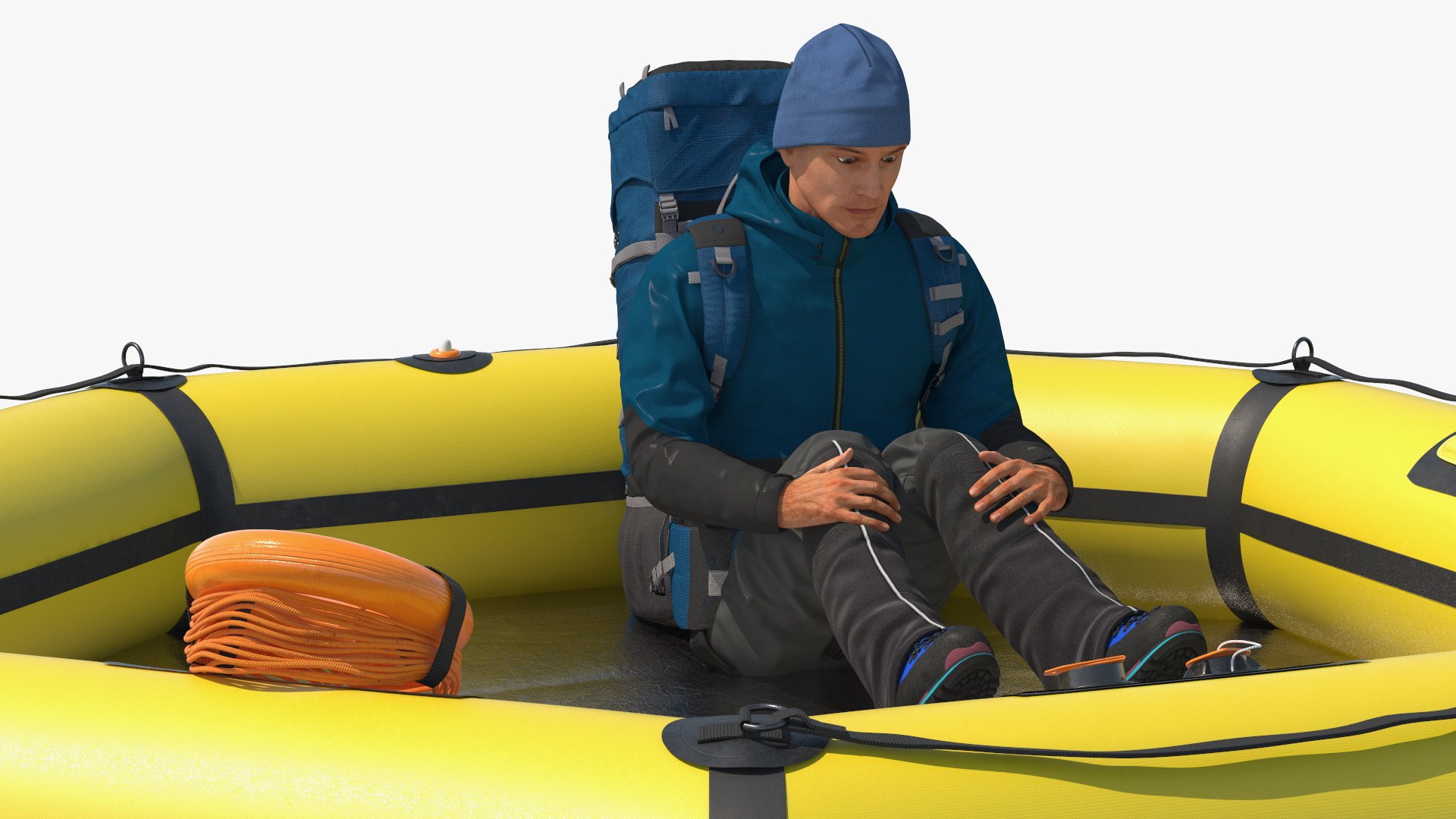 3D Advanced Life Raft With Tourist Inside Model - TurboSquid 2302294