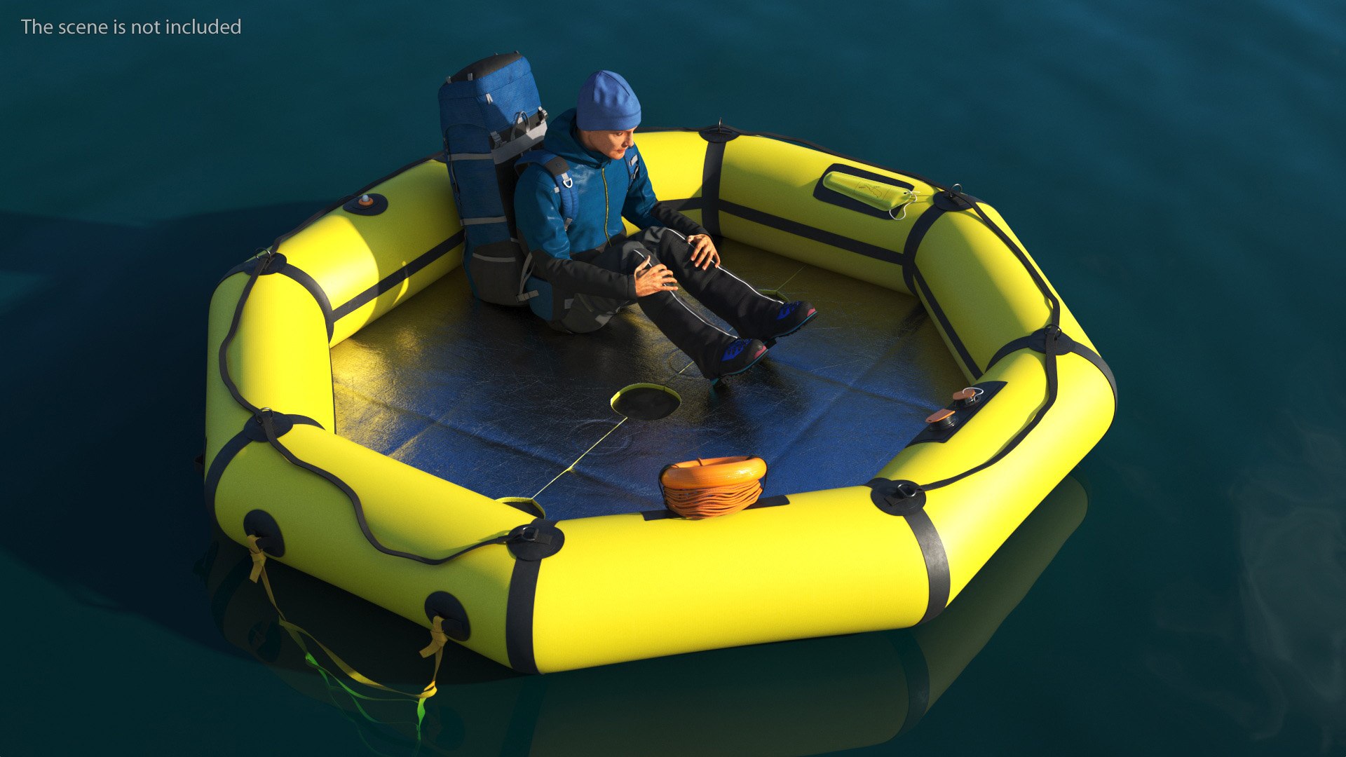 3D Advanced Life Raft With Tourist Inside Model - TurboSquid 2302294