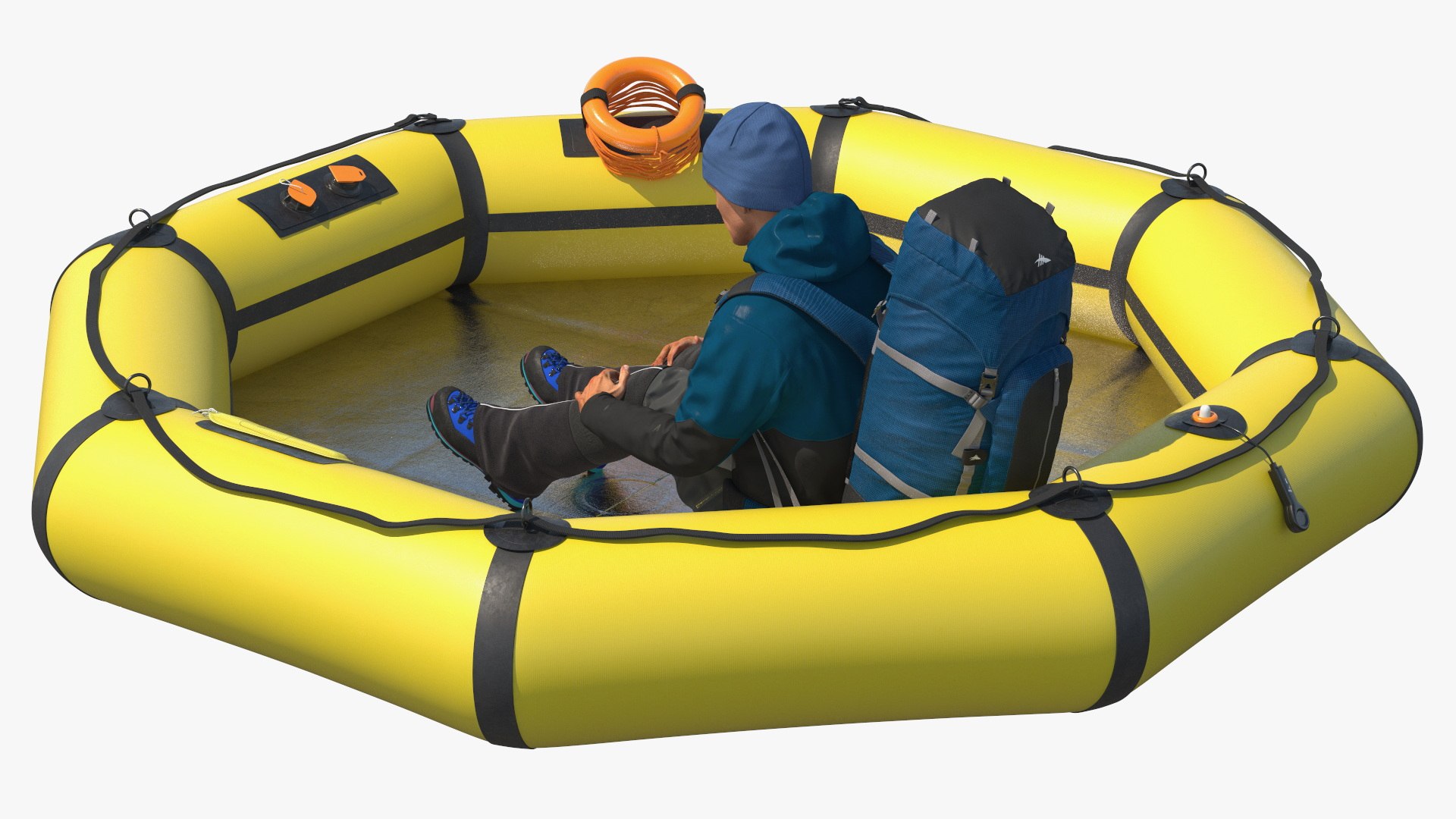 3D Advanced Life Raft With Tourist Inside Model - TurboSquid 2302294
