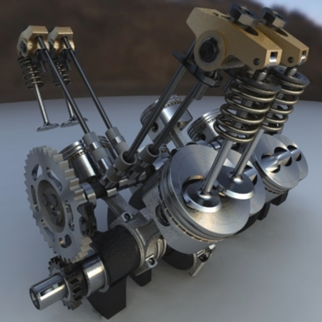 V8 Engine 3d Model