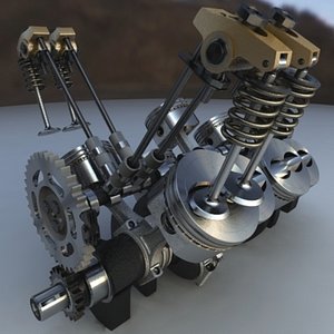 piston engine 3d model