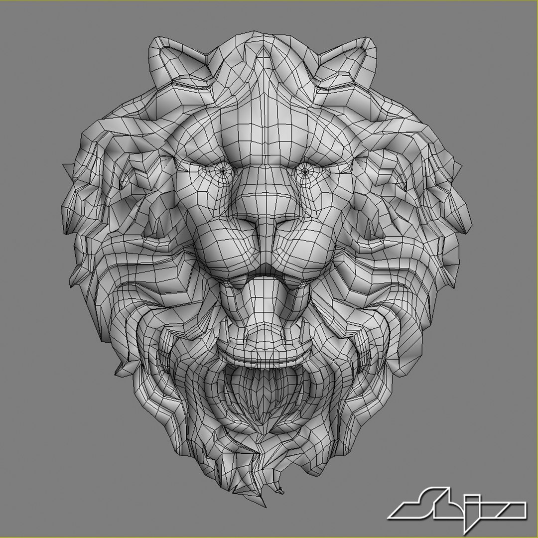 3dsmax lion head sculpture 2