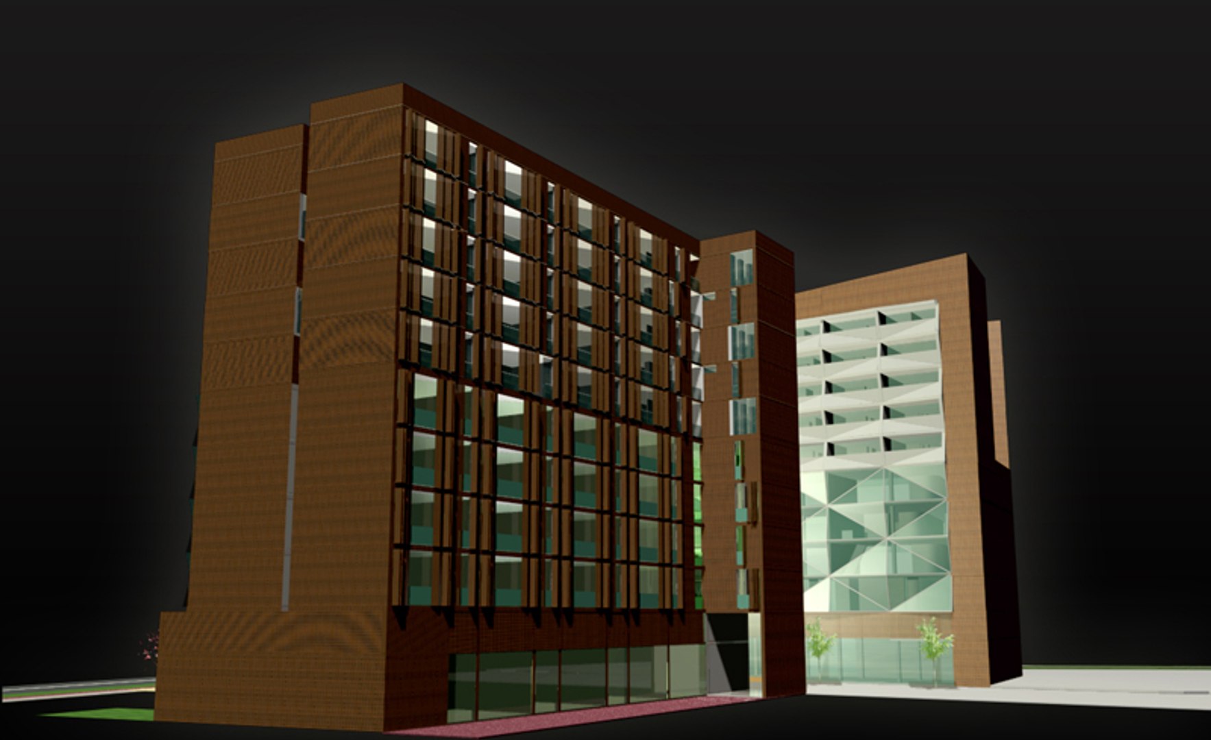 Maya Modern Building Complex Exterior