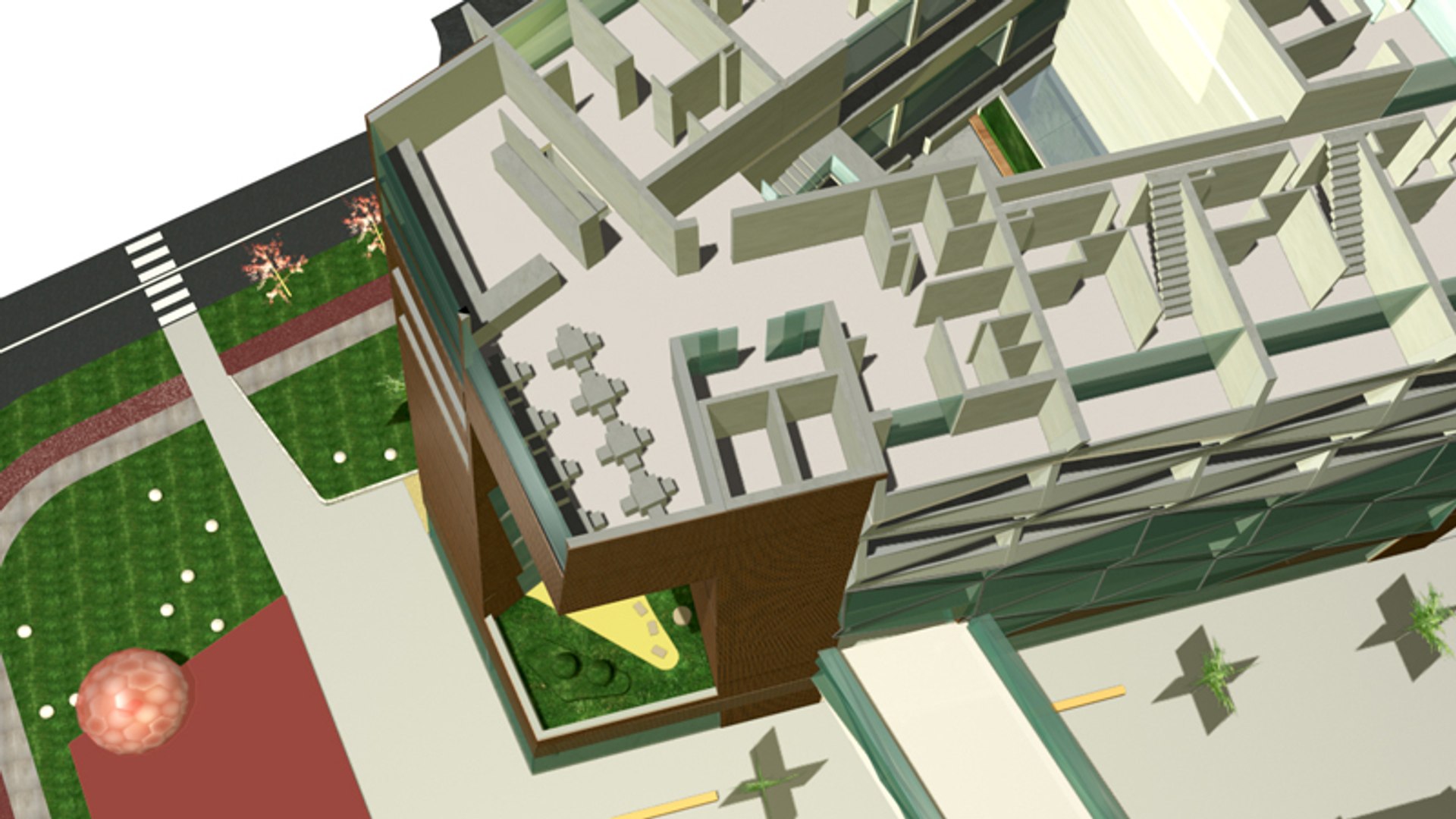 Maya Modern Building Complex Exterior