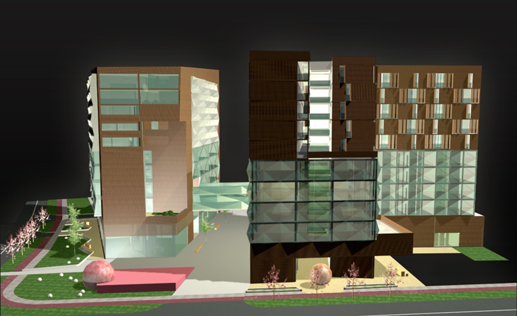 Maya Modern Building Complex Exterior