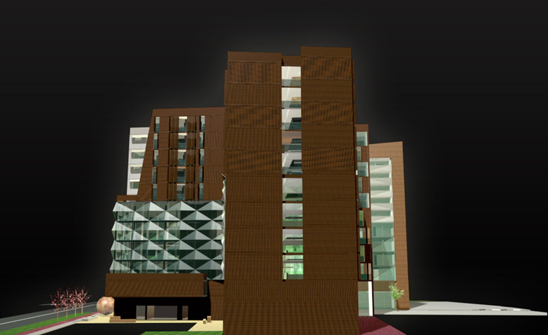 Maya Modern Building Complex Exterior