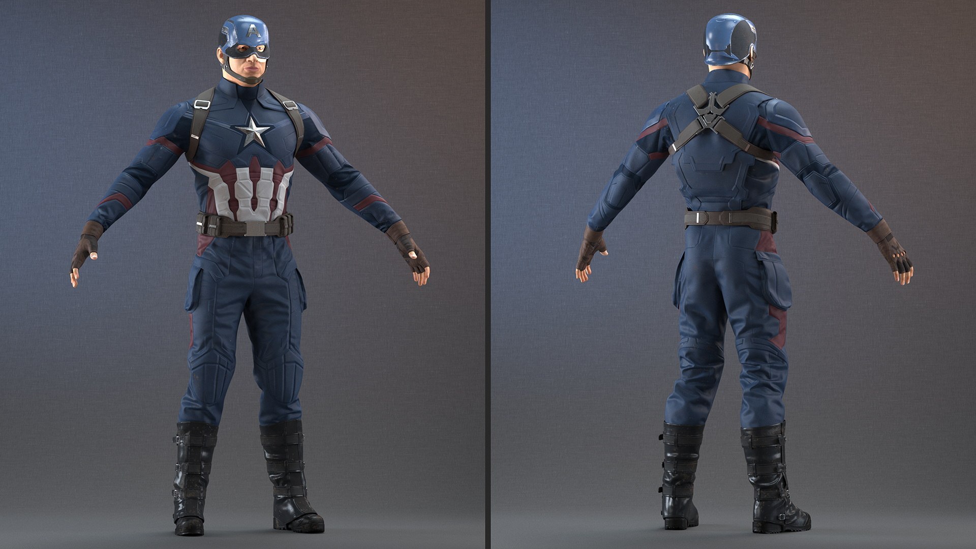 3D Character Captain America in Shabby Suit Rigged - TurboSquid 2042297