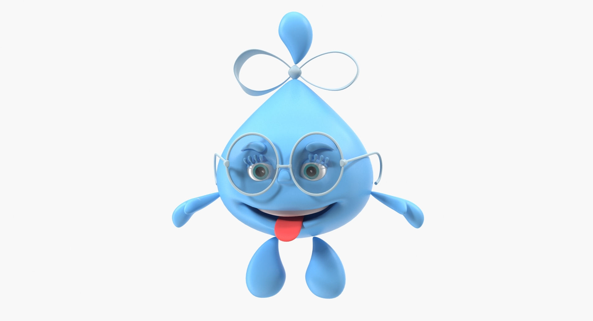 Water Droplet Cartoon Lady Character 3D Model - TurboSquid 1247305