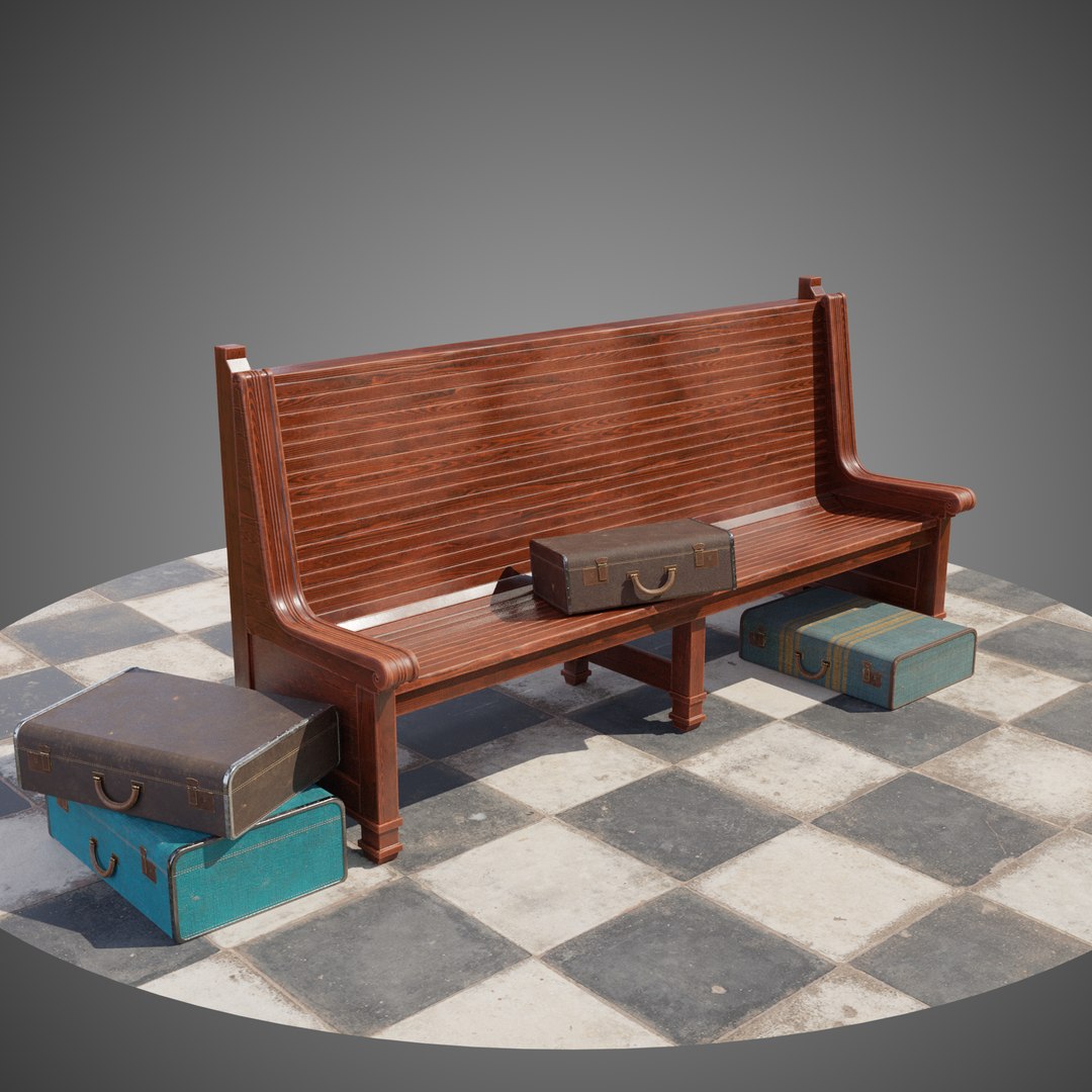 3D Model Bench Train Station - TurboSquid 1668962