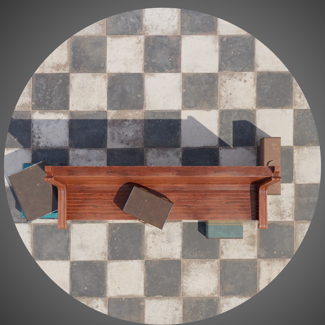 3D Model Bench Train Station - TurboSquid 1668962