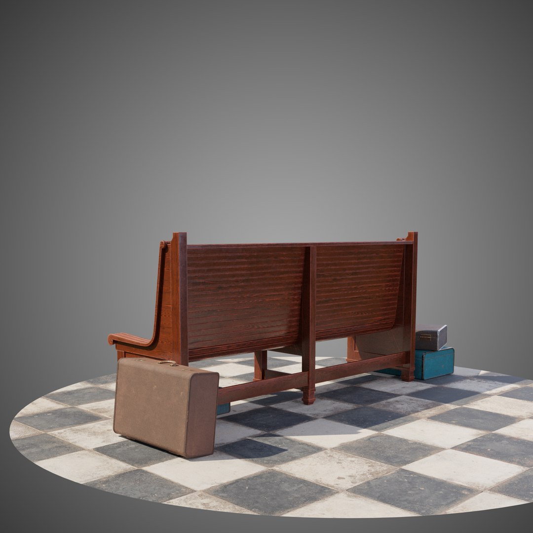 3D Model Bench Train Station - TurboSquid 1668962