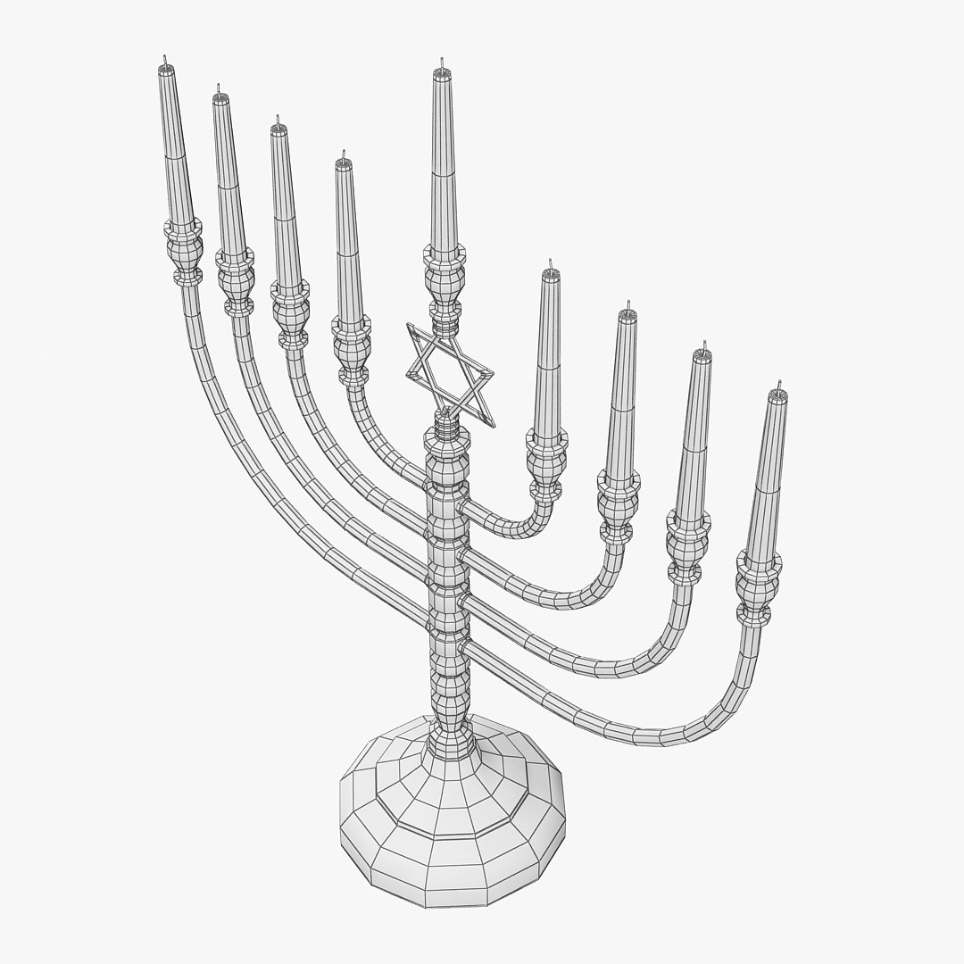 3D Menorah Menora Model - TurboSquid 1455336