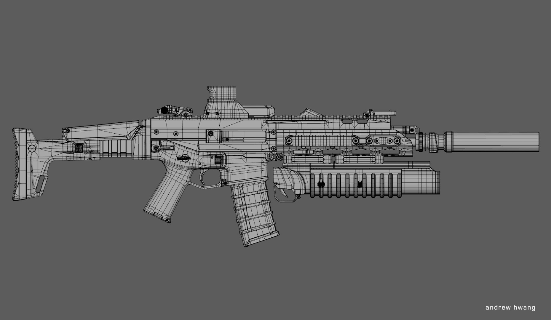 3D rifle color black version - TurboSquid 1635841
