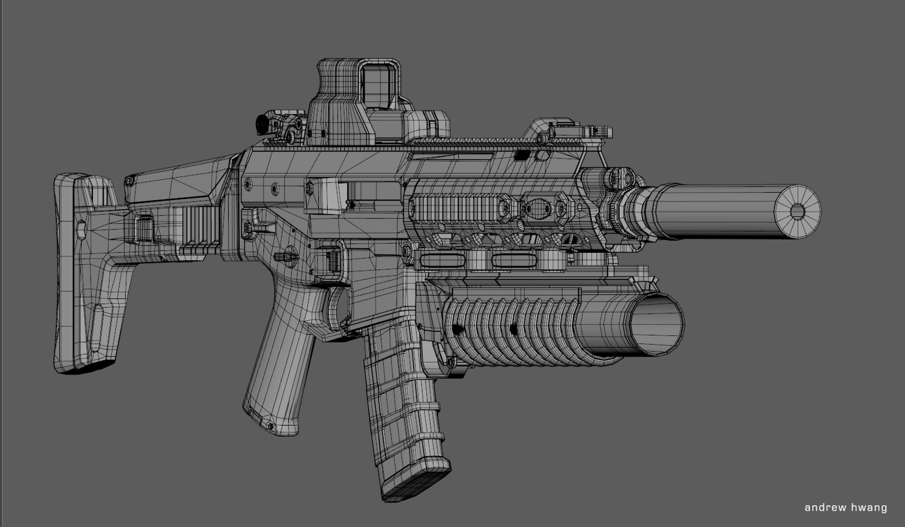 3D rifle color black version - TurboSquid 1635841
