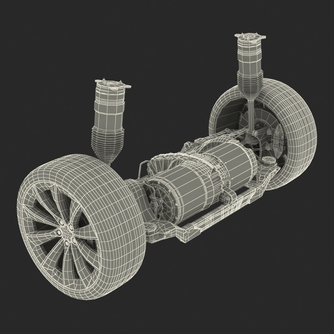 3d tesla s axle modeled model