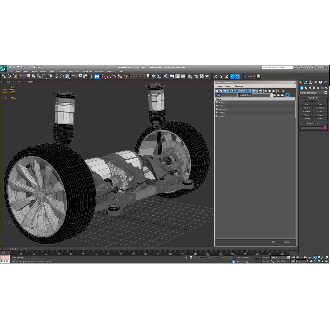 3d tesla s axle modeled model