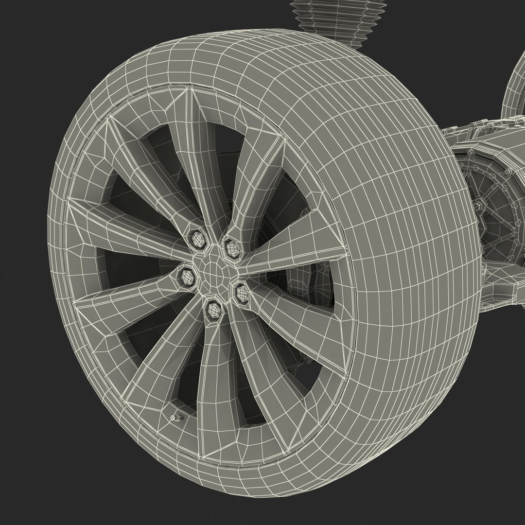 3d tesla s axle modeled model