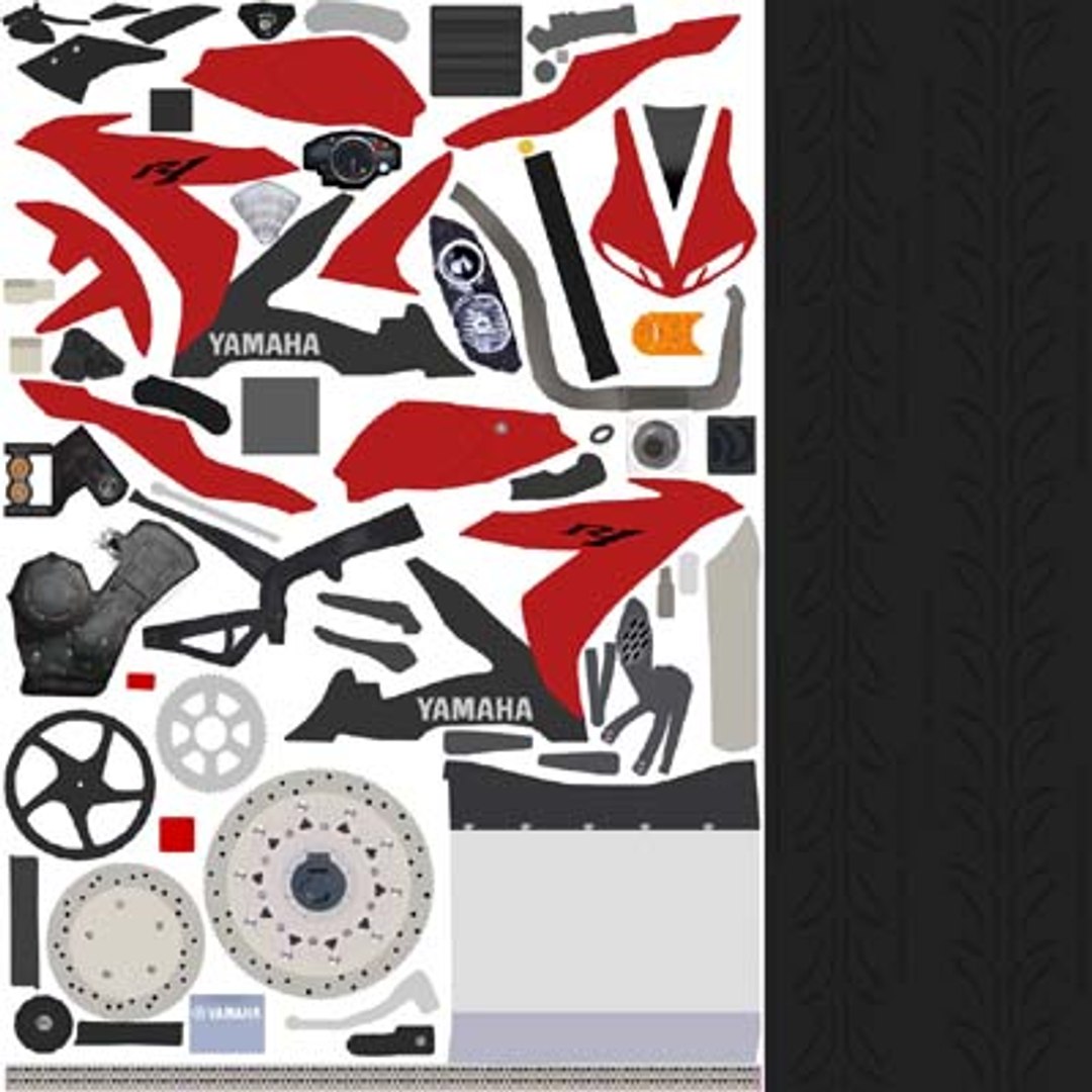 2004 Yamaha Yzf R1 3d Model