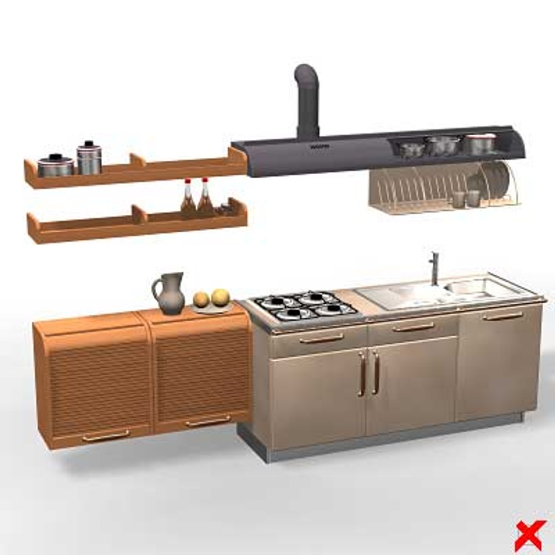 3d model of kitchen