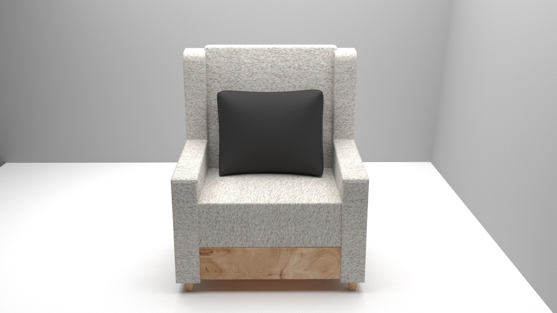 3D Contemporary Box Armchair With Cushion - TurboSquid 2467313