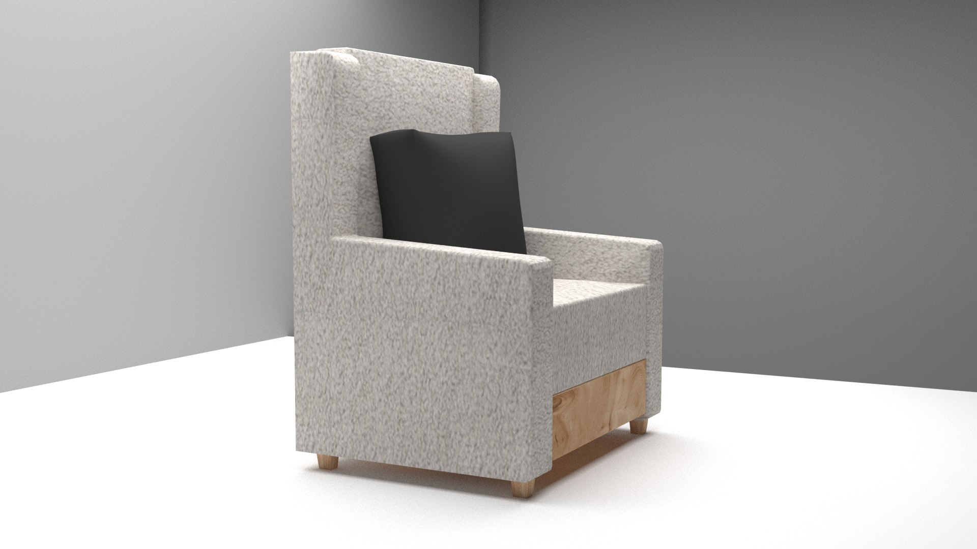 3D Contemporary Box Armchair With Cushion - TurboSquid 2467313