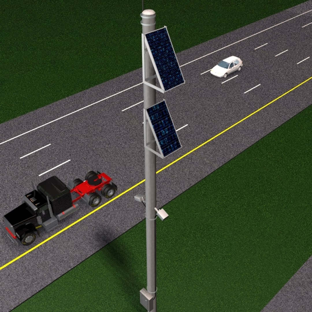 3d Model Solar Highway Sensor Traffic