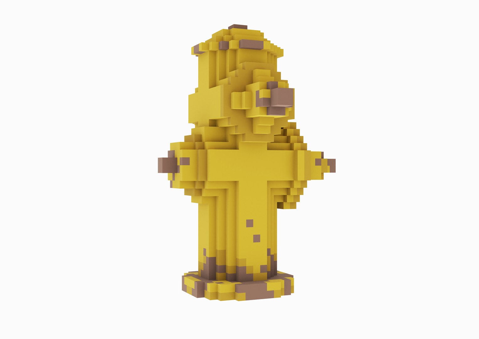 Voxel Yellow Fire Hydrant 3D Model - TurboSquid 2079872