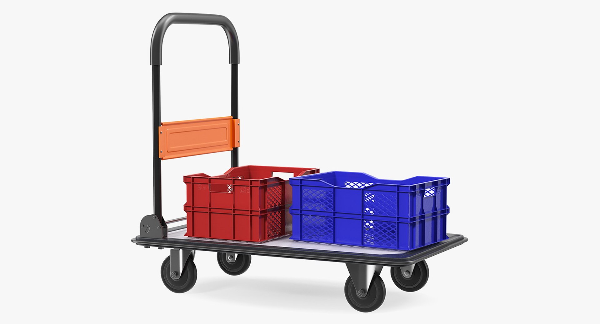 Folding Handle Trolley Crates 3D Model - TurboSquid 1415761