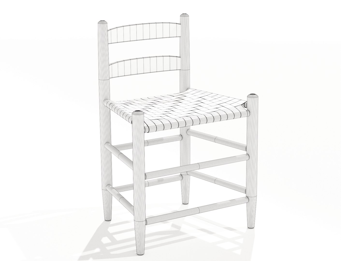 Shaker Low-Back Chair 3D Model - TurboSquid 2069783
