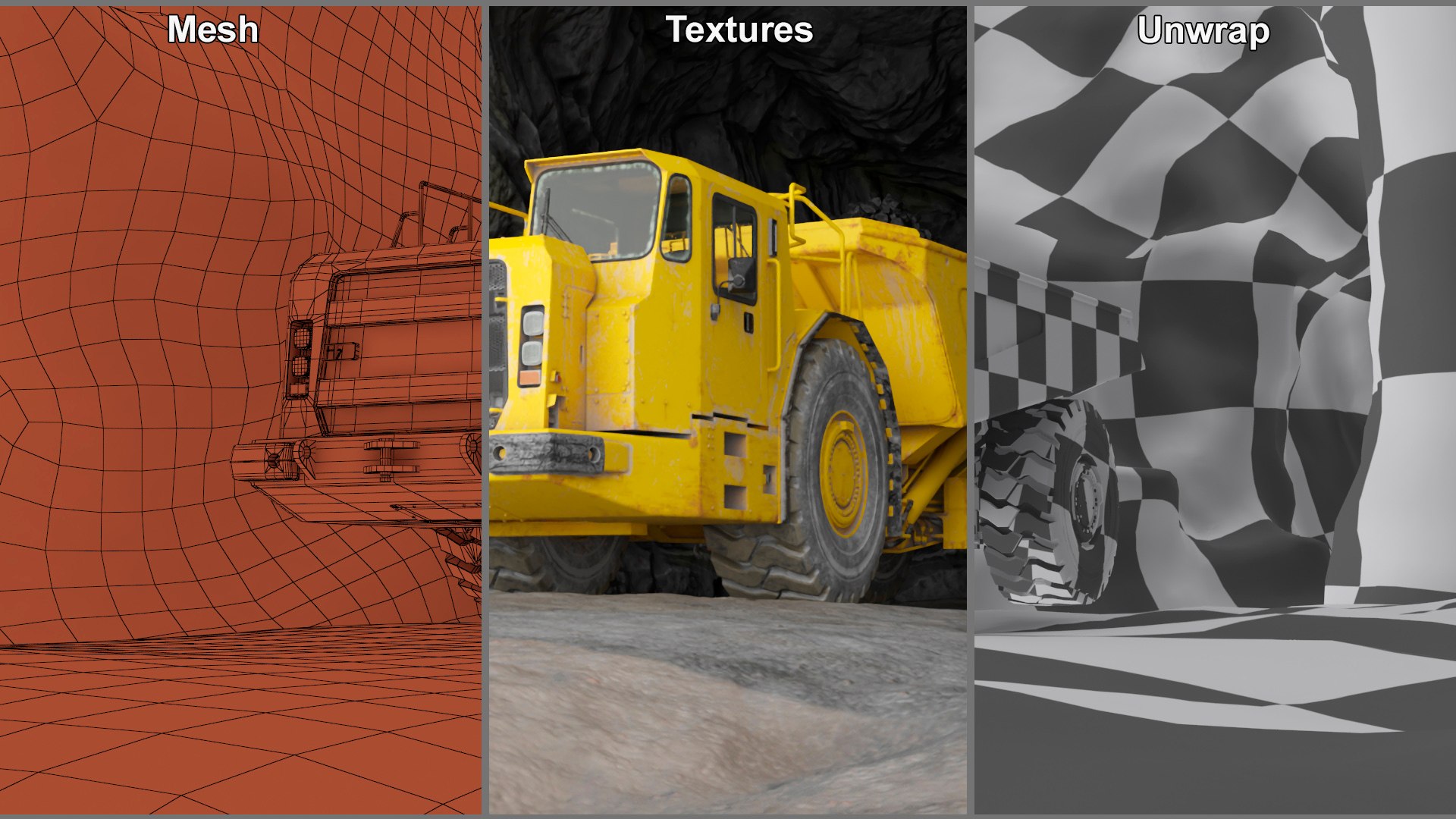 3D Underground Truck In Cave Tunnel Model - TurboSquid 2293316