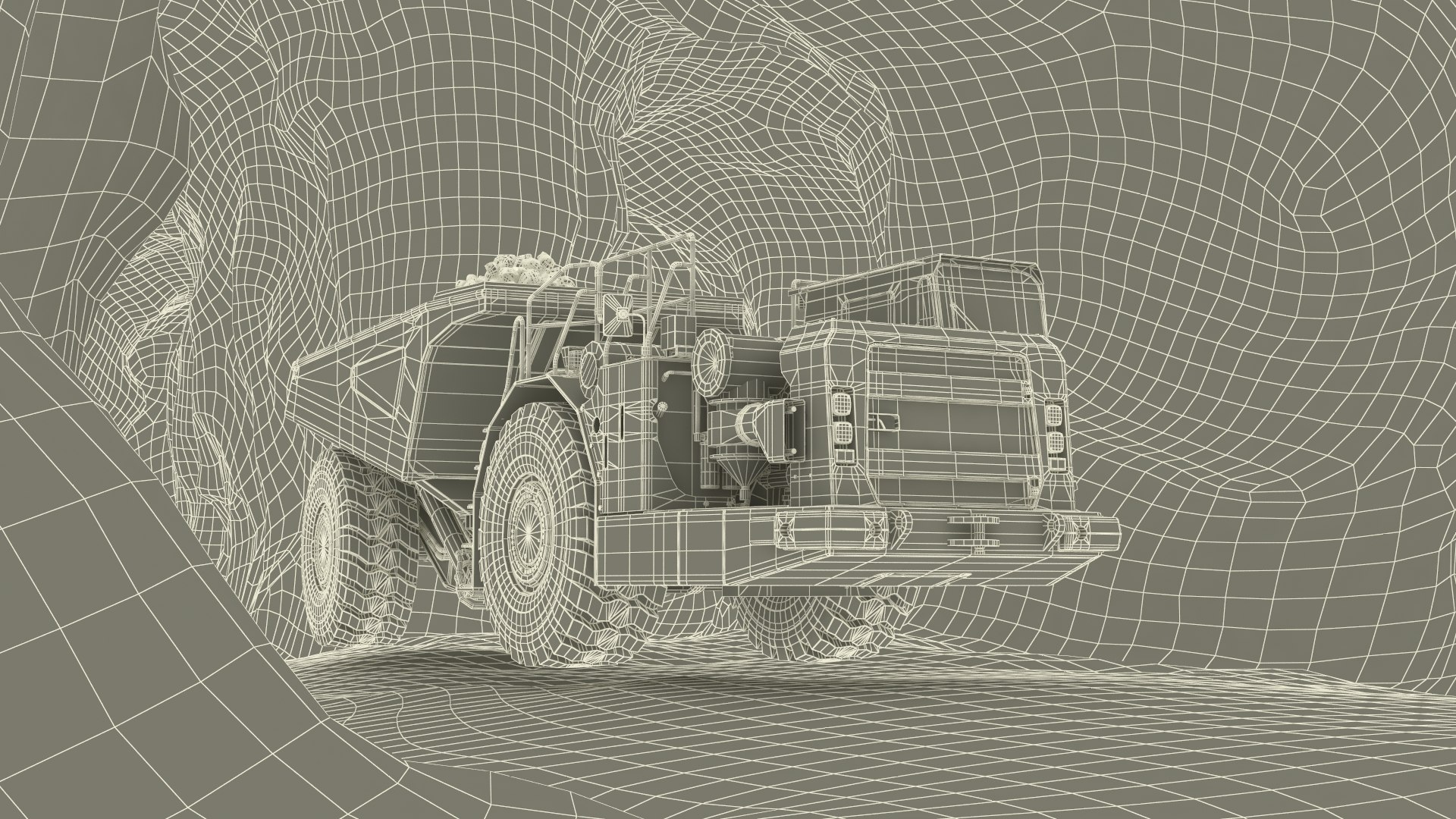 3D Underground Truck In Cave Tunnel Model - TurboSquid 2293316
