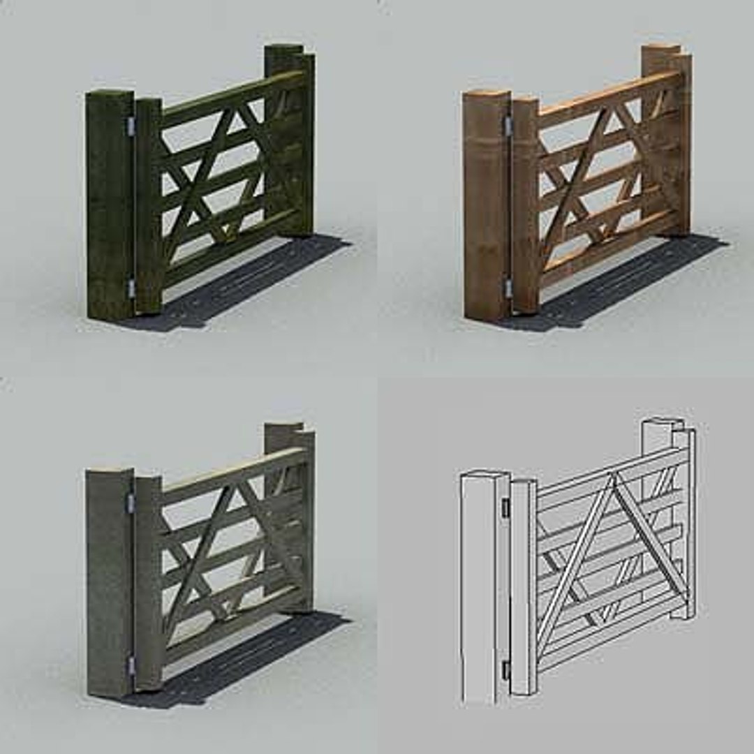 fence gate 3d model