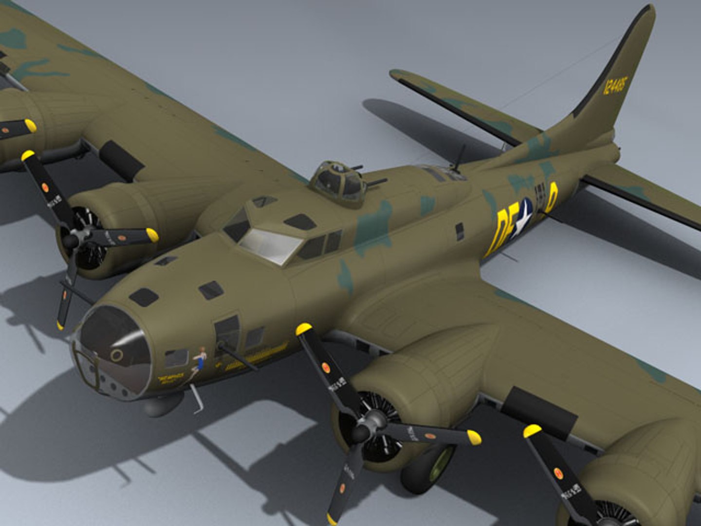 B-17f Flying Fortress Memphis 3d Model