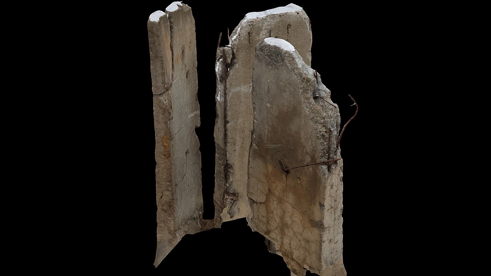 Concrete Fence Damaged Blocks Debris RAW Photogrammetry 3D Model ...
