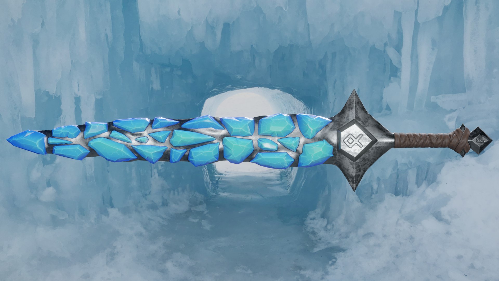 3D Stylized Sword Ice Gold Model - TurboSquid 1692244