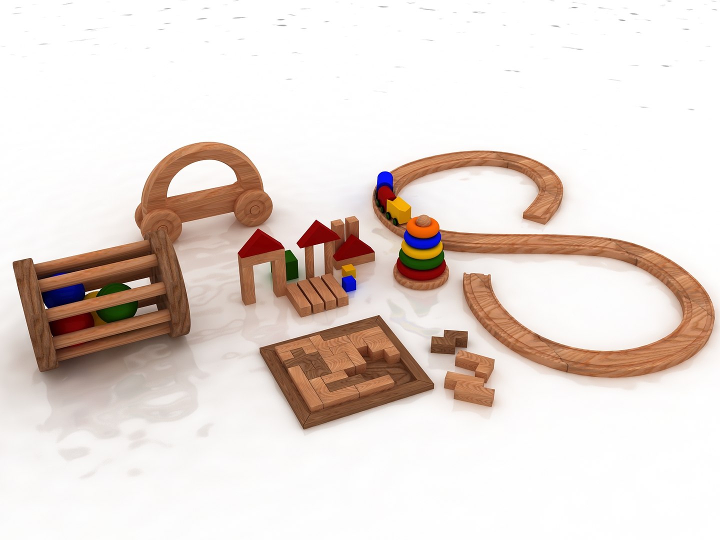 Wooden toys 3D - TurboSquid 1427928