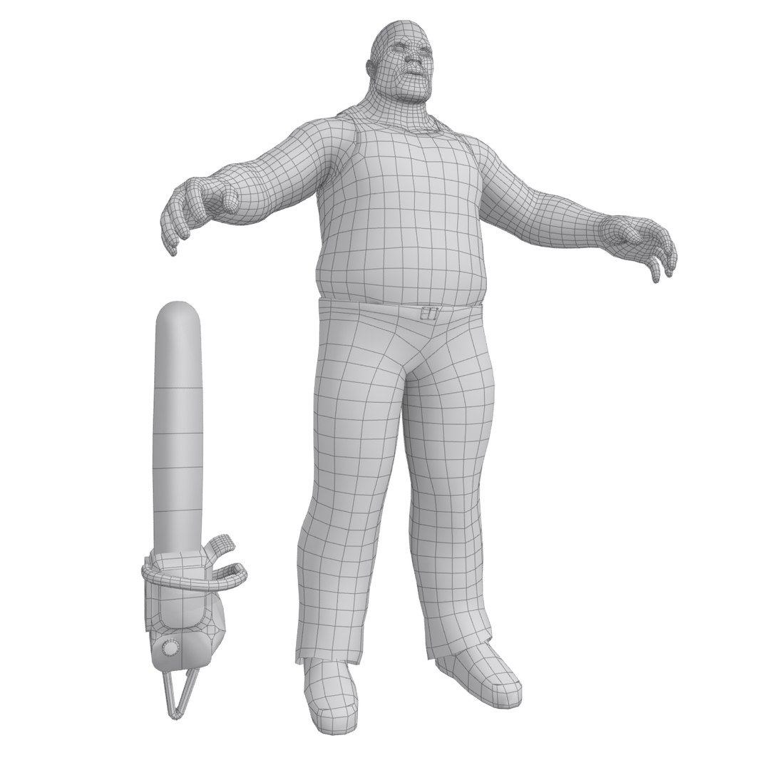 3d Rigged Butcher Model