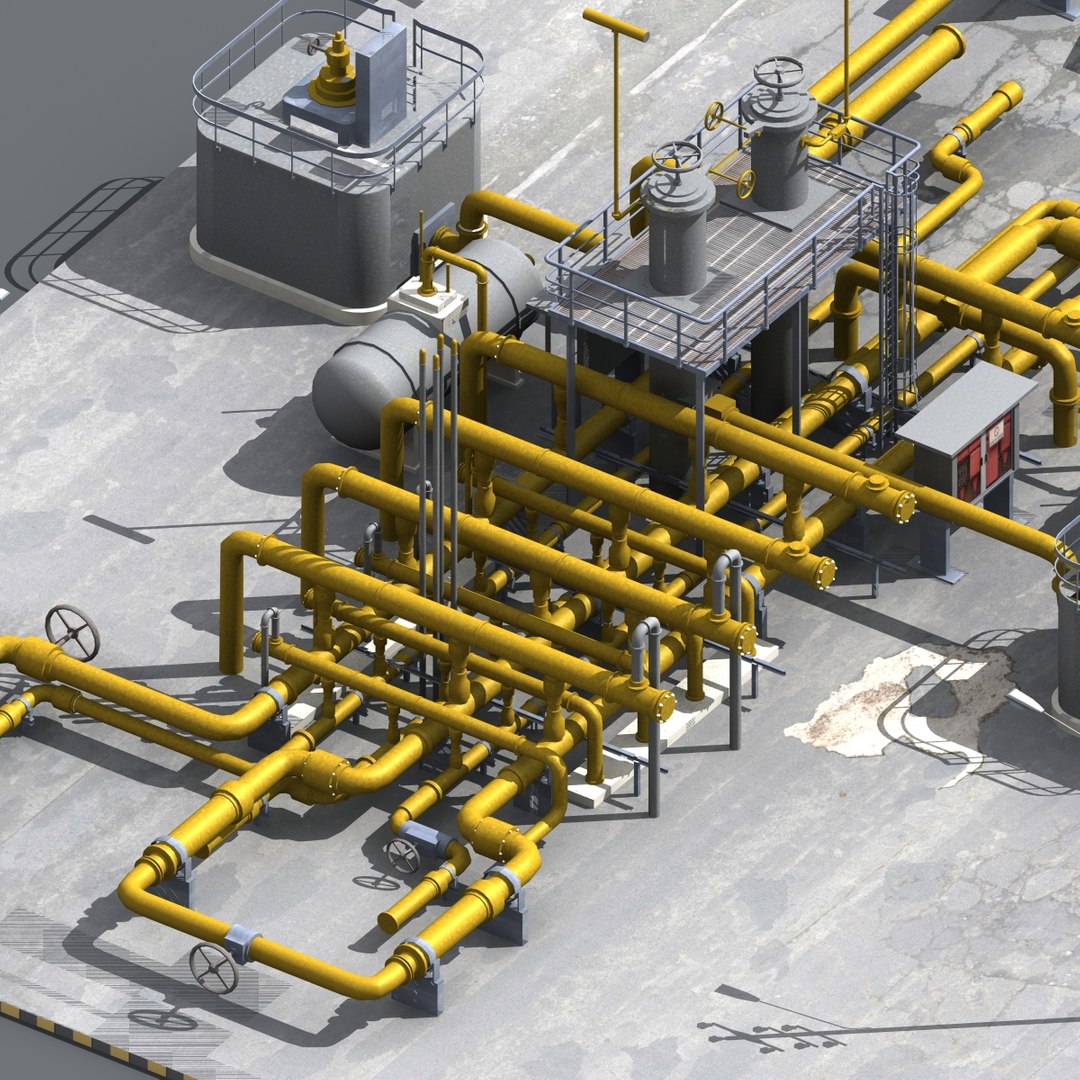 gas meter station 3d model