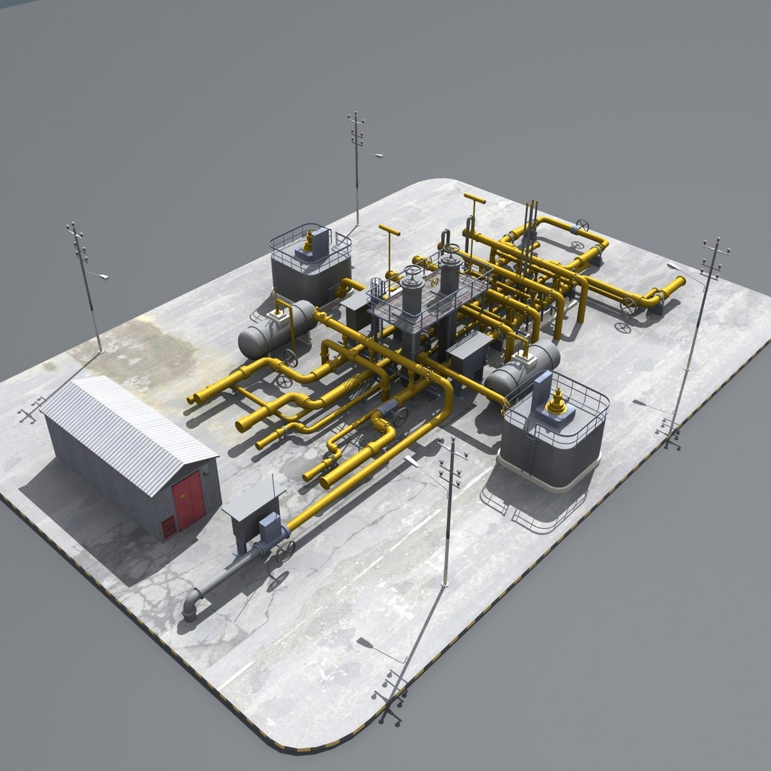 Gas Meter Station 3d Model