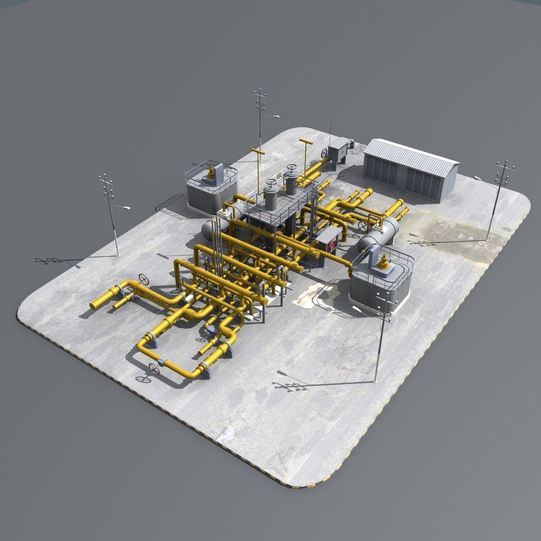 Gas Meter Station 3d Model