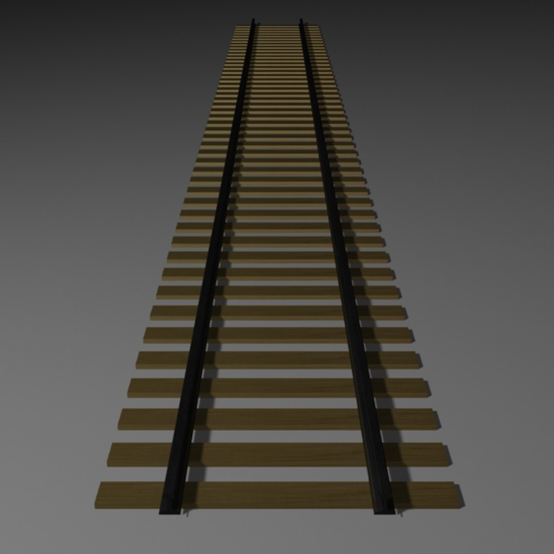 railroad track 3d obj