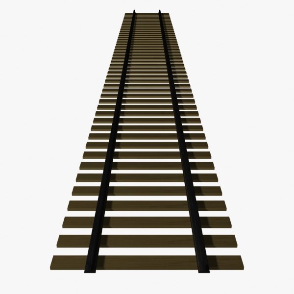 railroad track 3d obj