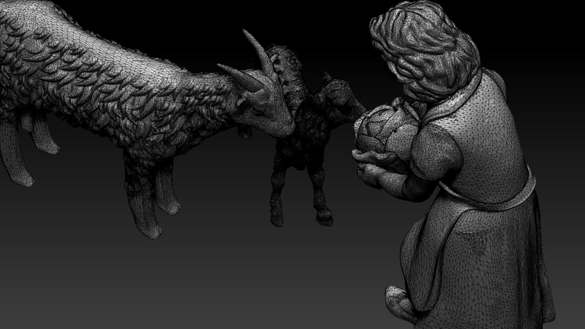 3D Girl And Goats Model - TurboSquid 1778939