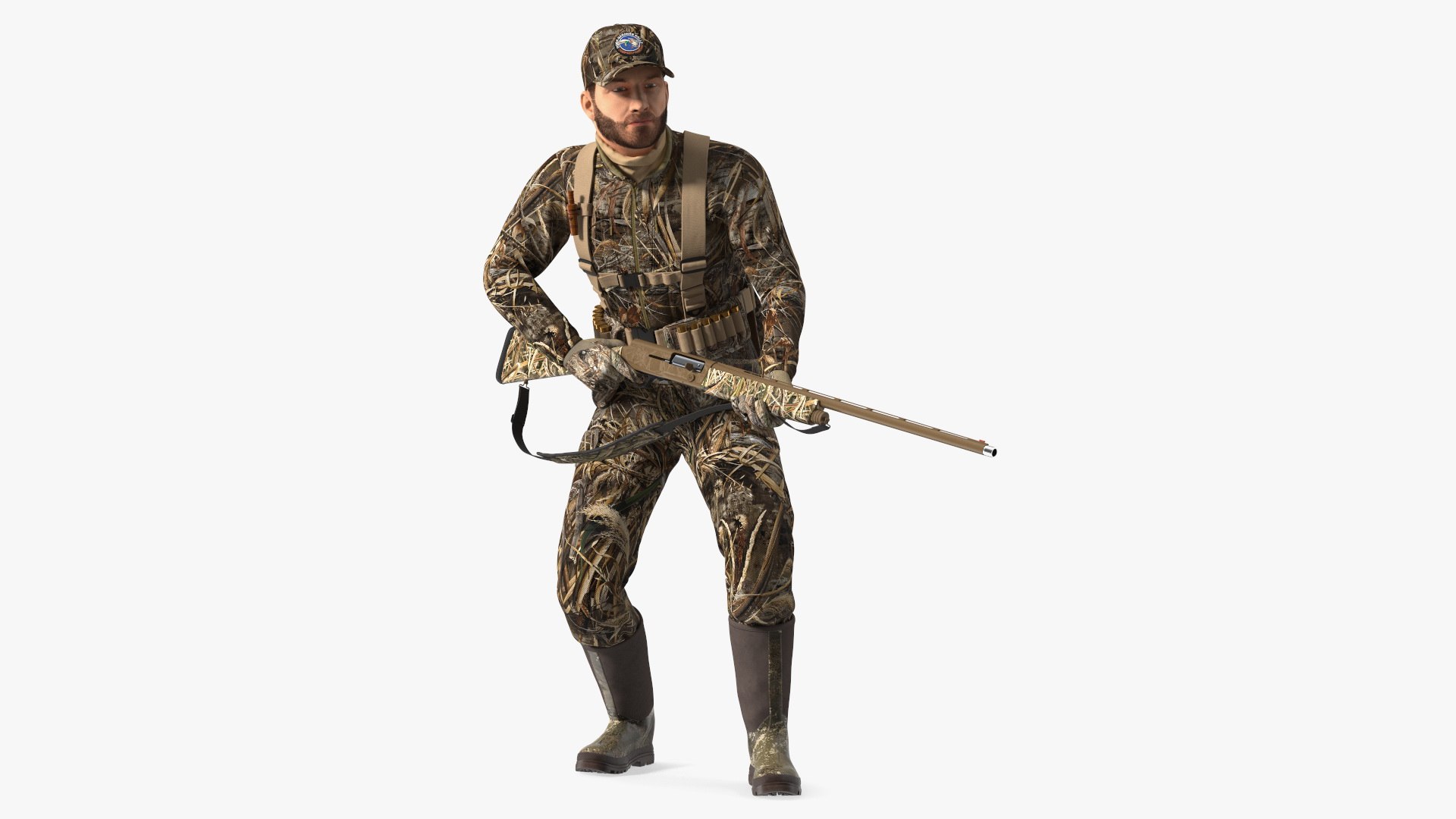 3D Creeping Hunter Man In Grass Camo Fur Model - TurboSquid 1959549