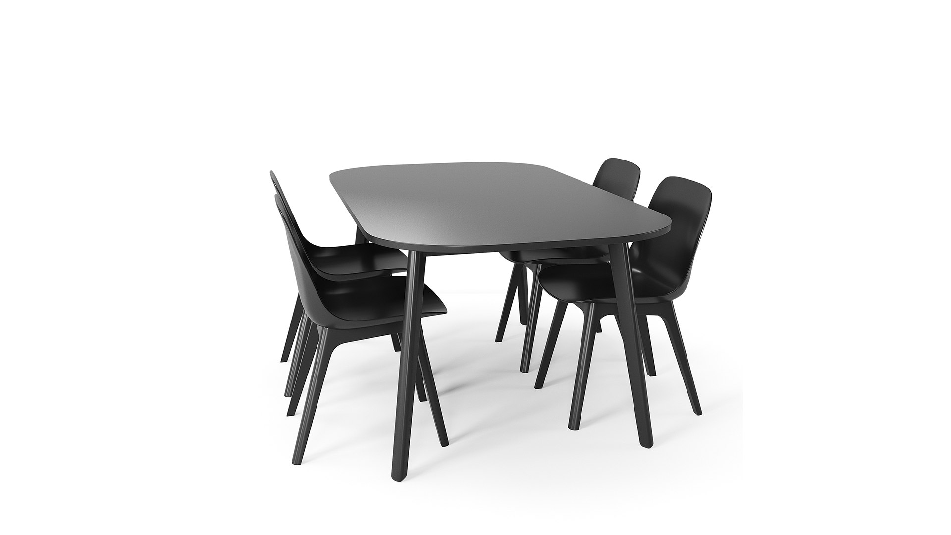 modelo 3d Ikea Vedbo table and 4 Odger chairs - TurboSquid 2066199