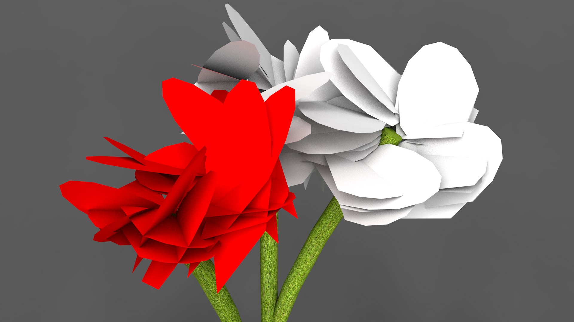 3d Simple Vase Flowers Model