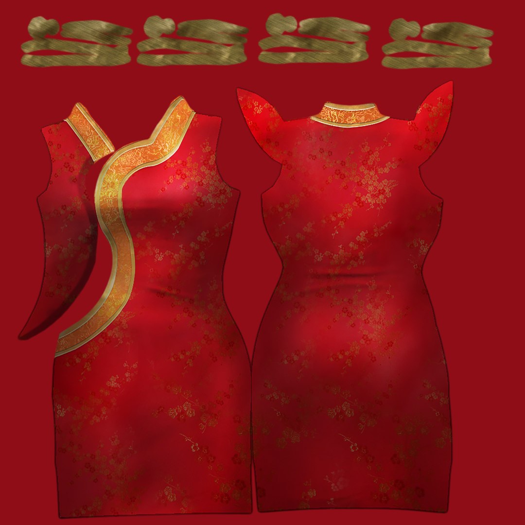 Cheongsam Dress 3D model - TurboSquid 1817543