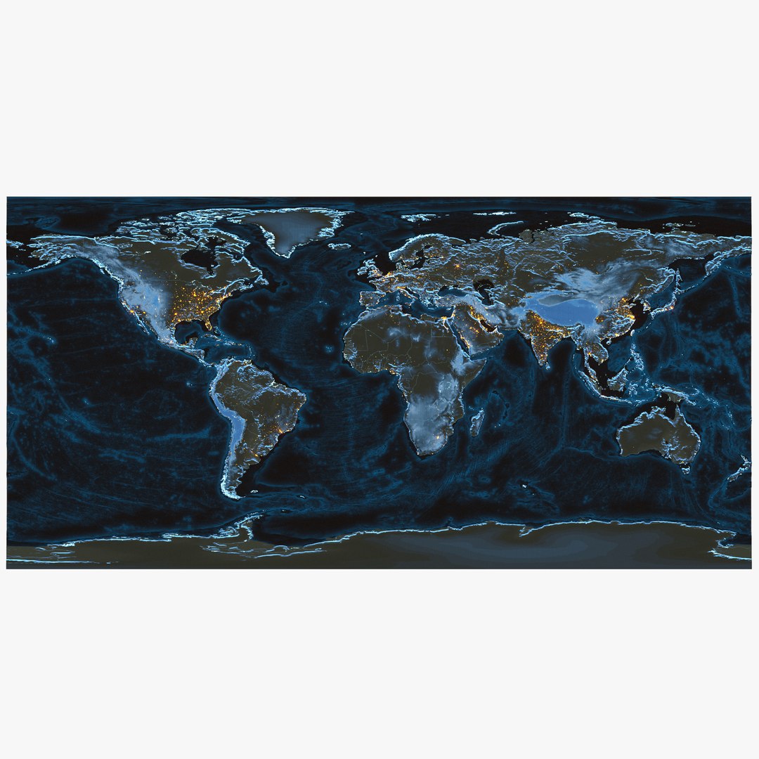 3D Futuristic World Map model - TurboSquid 2079371