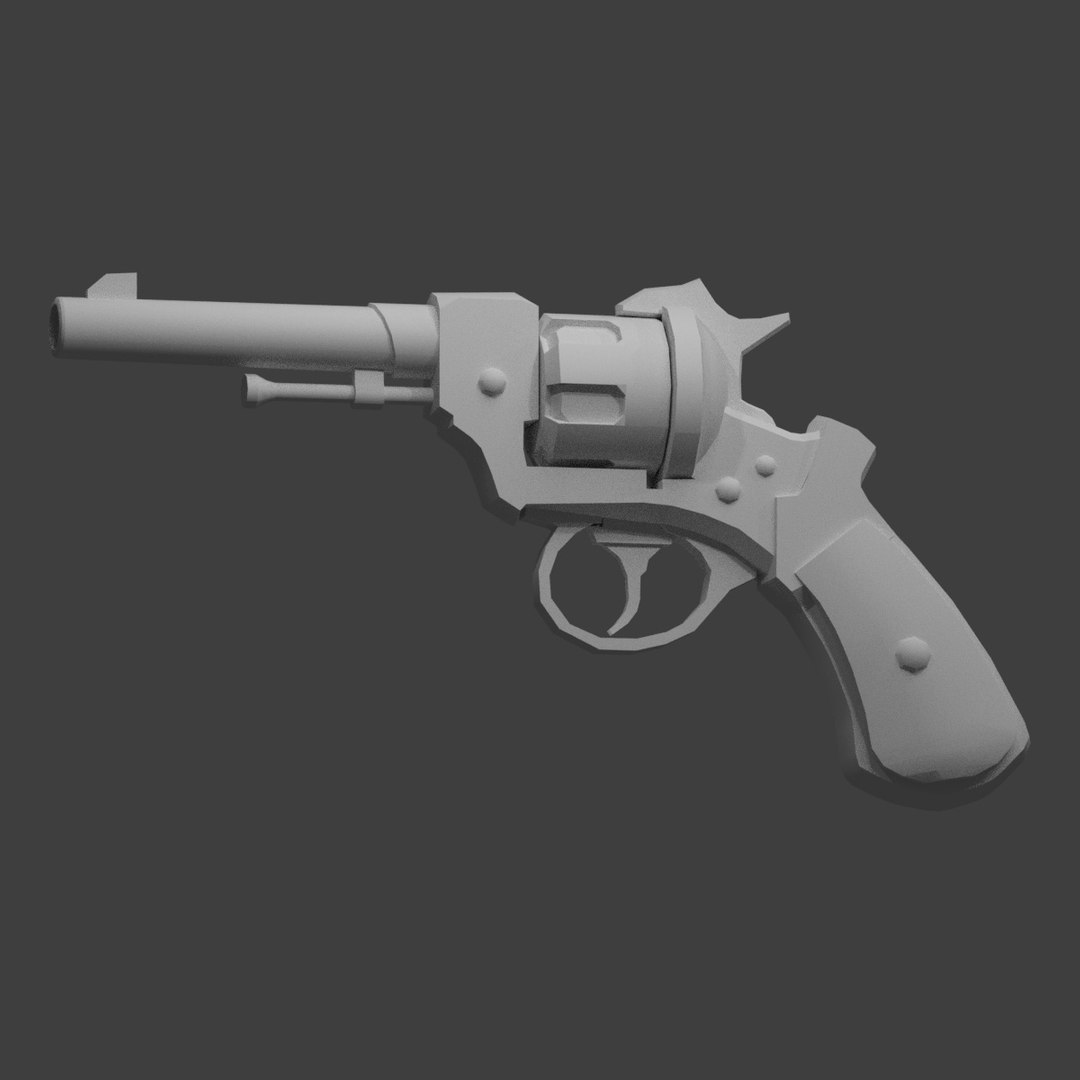 3d Model Gun Old Revolver